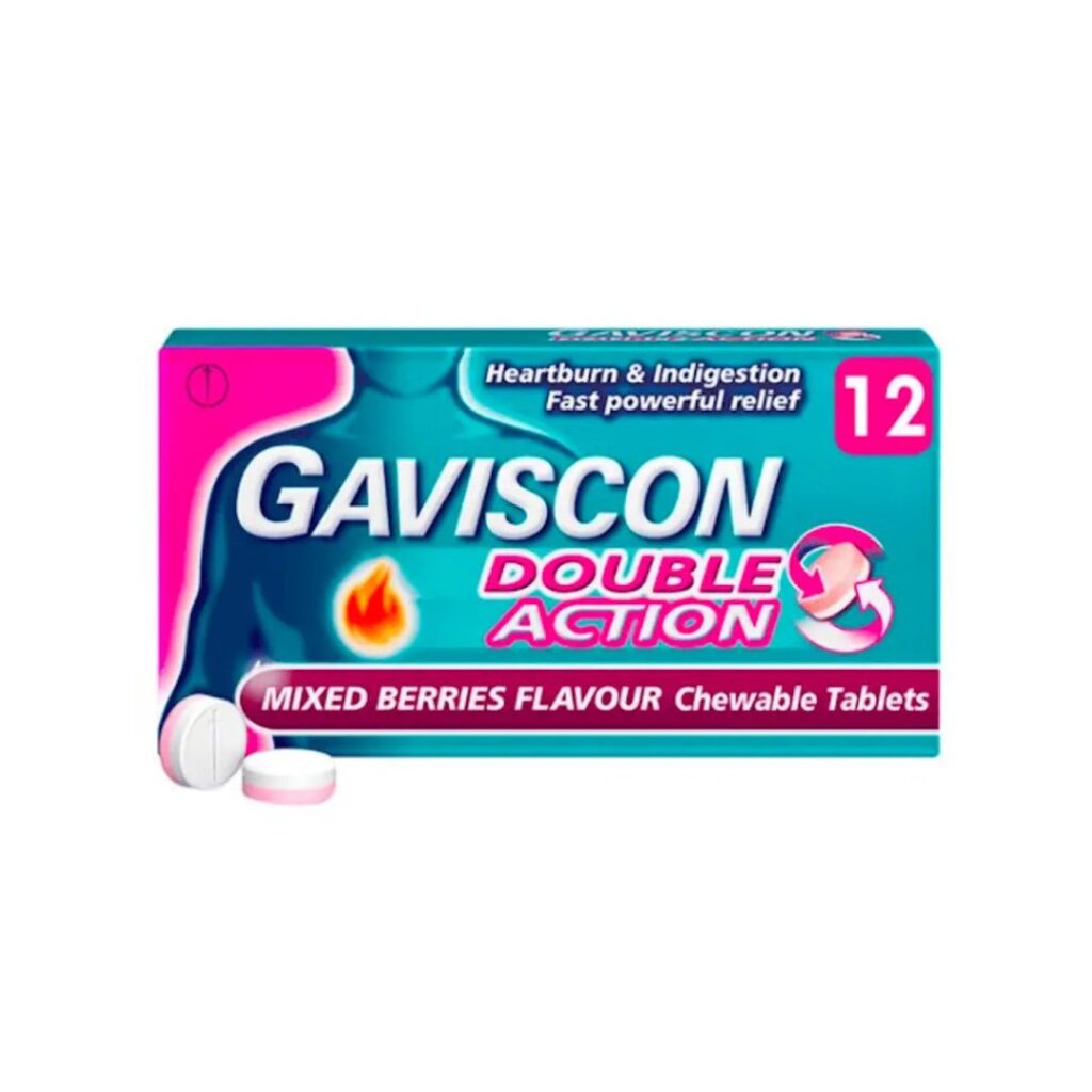 Gaviscon Double Action Mixed Berries Flavoured Chewable 24 Tablets ...